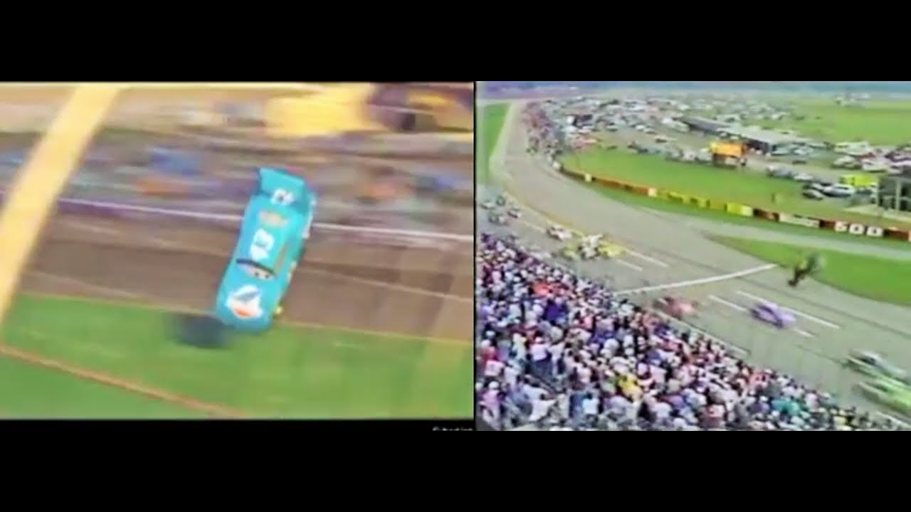 Pixar Cars | The Kings Crash and Rusty Wallace's Crash Side by Side ...