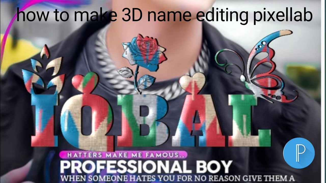 how to make 3D name editing 3D name editing pixellab 2021stylish - YouTube