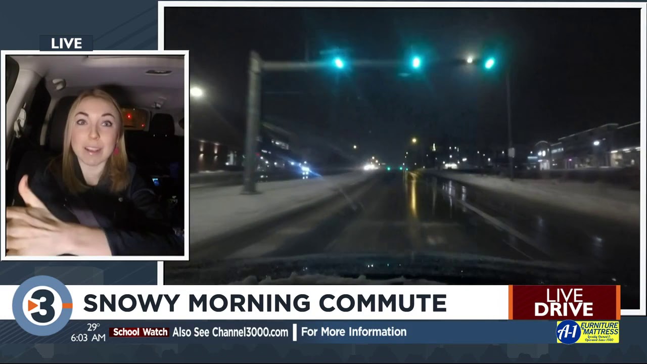 Snowy morning commute - YouTube