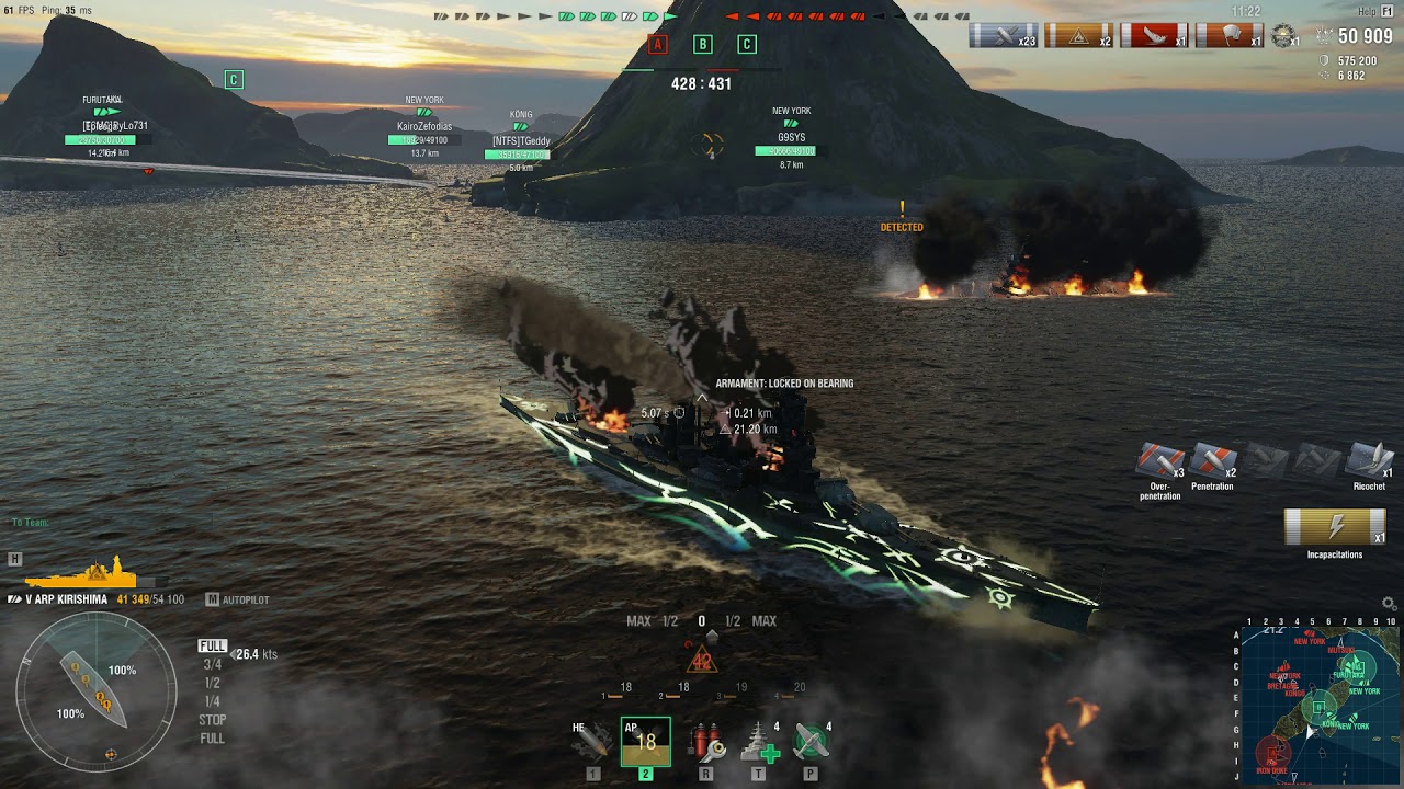 World of Warships - Randoms [ARP Kirishima] - YouTube