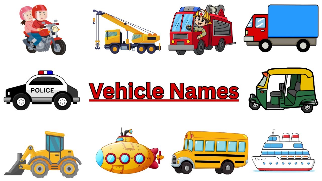 Fun Vehicles for Kids 🚗🚜🚁 | Vehicle Names | Types of Vehicle in English ...