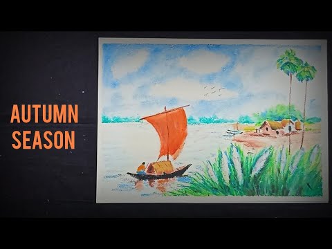 How to draw scenery of Autumn season. - YouTube
