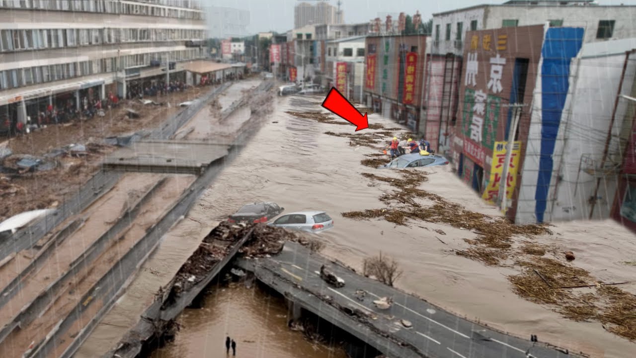 10 Minutes ago in China! Dams broke in every village, urban areas in ...