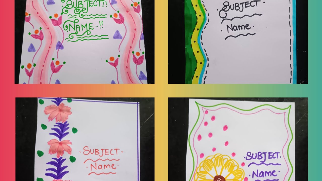 4 Awesome 😍 border designs/project work designs/File/Front page designs ...