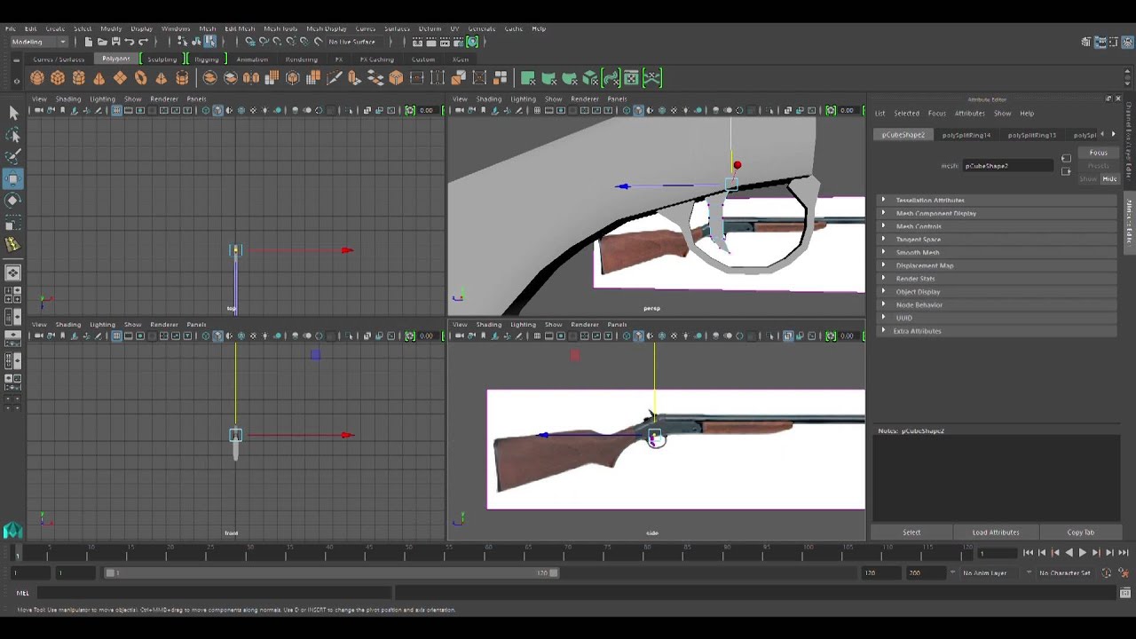 Shotgun Modeling Timelapse (Autodesk Maya) - YouTube