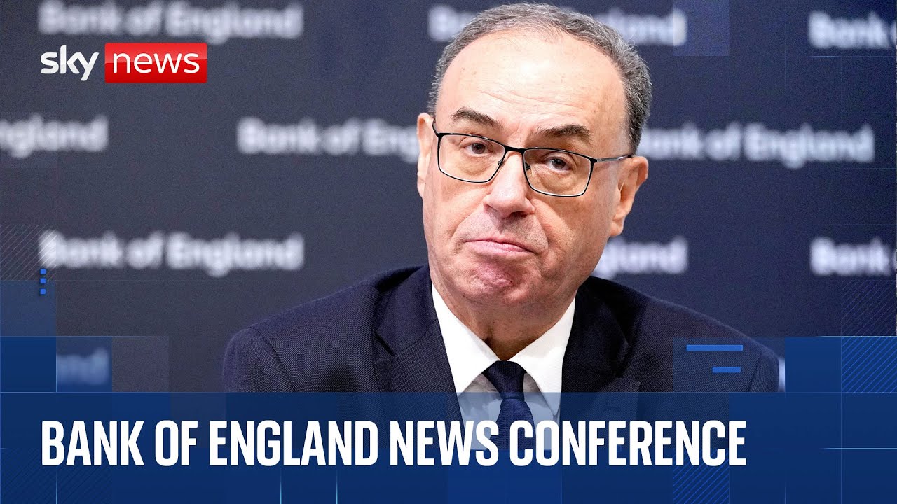 Bank of England holds news conference as interest rate is cut by 0.25% ...
