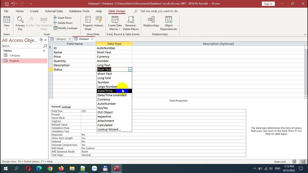 Create Database and Create Tables in Access 2021 - YouTube