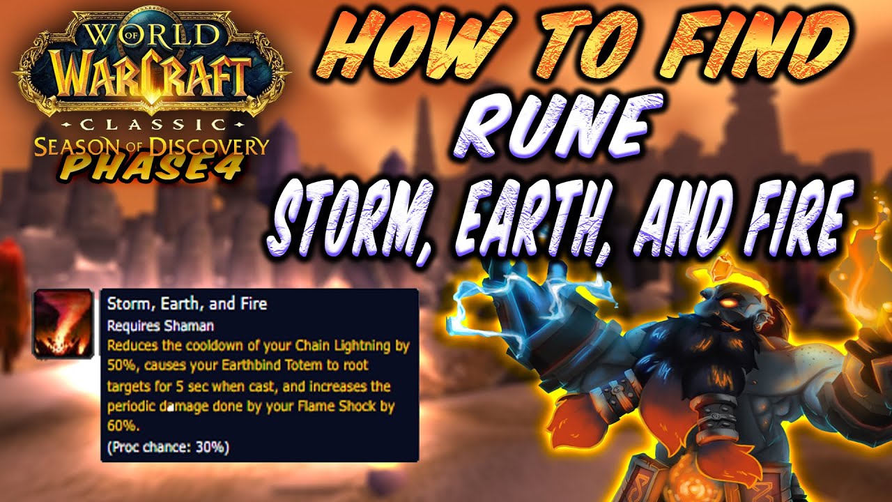 How to Find the Storm, Earth, and Fire Rune Season of discovery Phase 4 ...