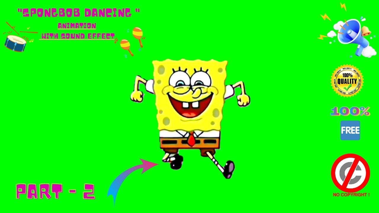 Spongbob Dancing - Spongbob🔥🔥🔥Green Screen Animation with Sound Effect🔊 ...