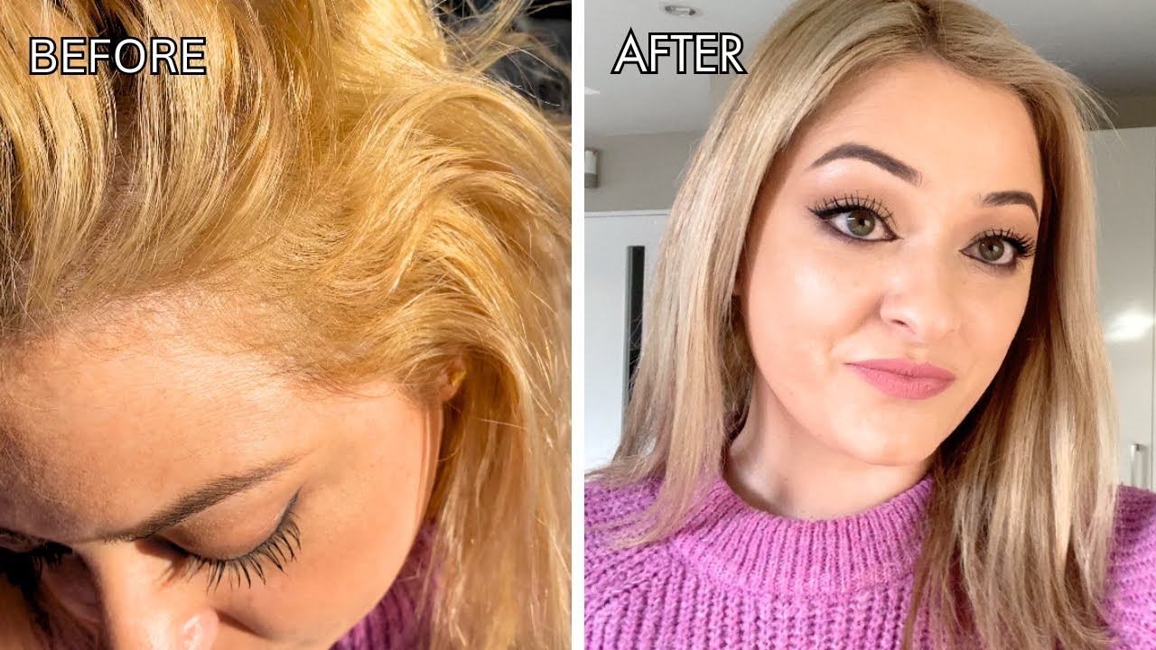 How to Tone Brassy Hair with Wella T14 | Before & After - YouTube