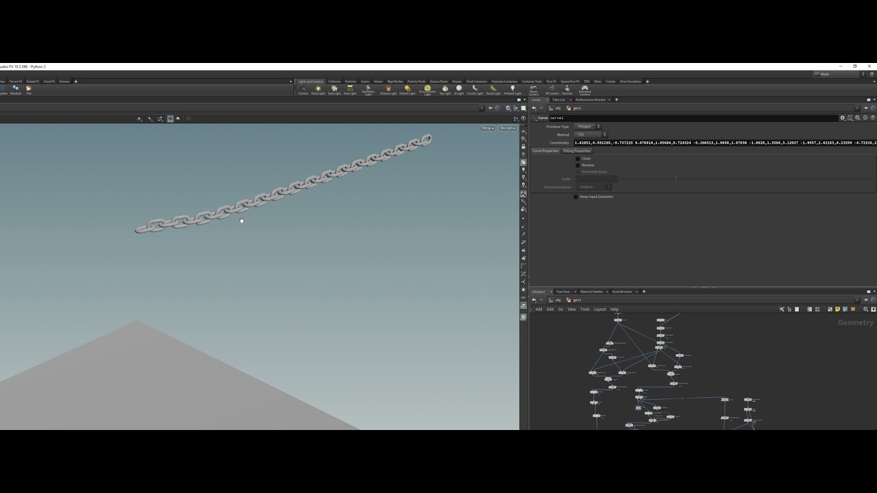Houdini 18 - Chain Break Sim Test - YouTube