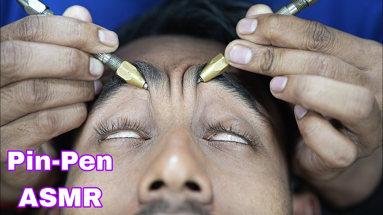 Pin Pen Therapy ASMR | Forehead Massage And Ear Massage With Pin Pen ...