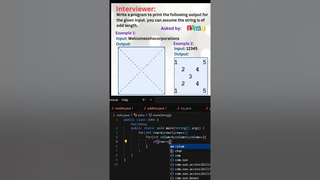 Zoho Interviews Questions Zoho Coding Program Youtube