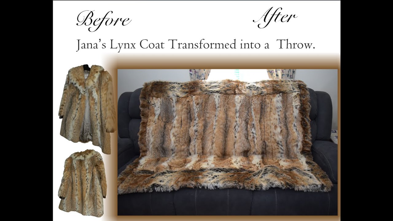 Jana's Short Waisted Lynx Coat Transformed into a Throw using Faux Fur ...