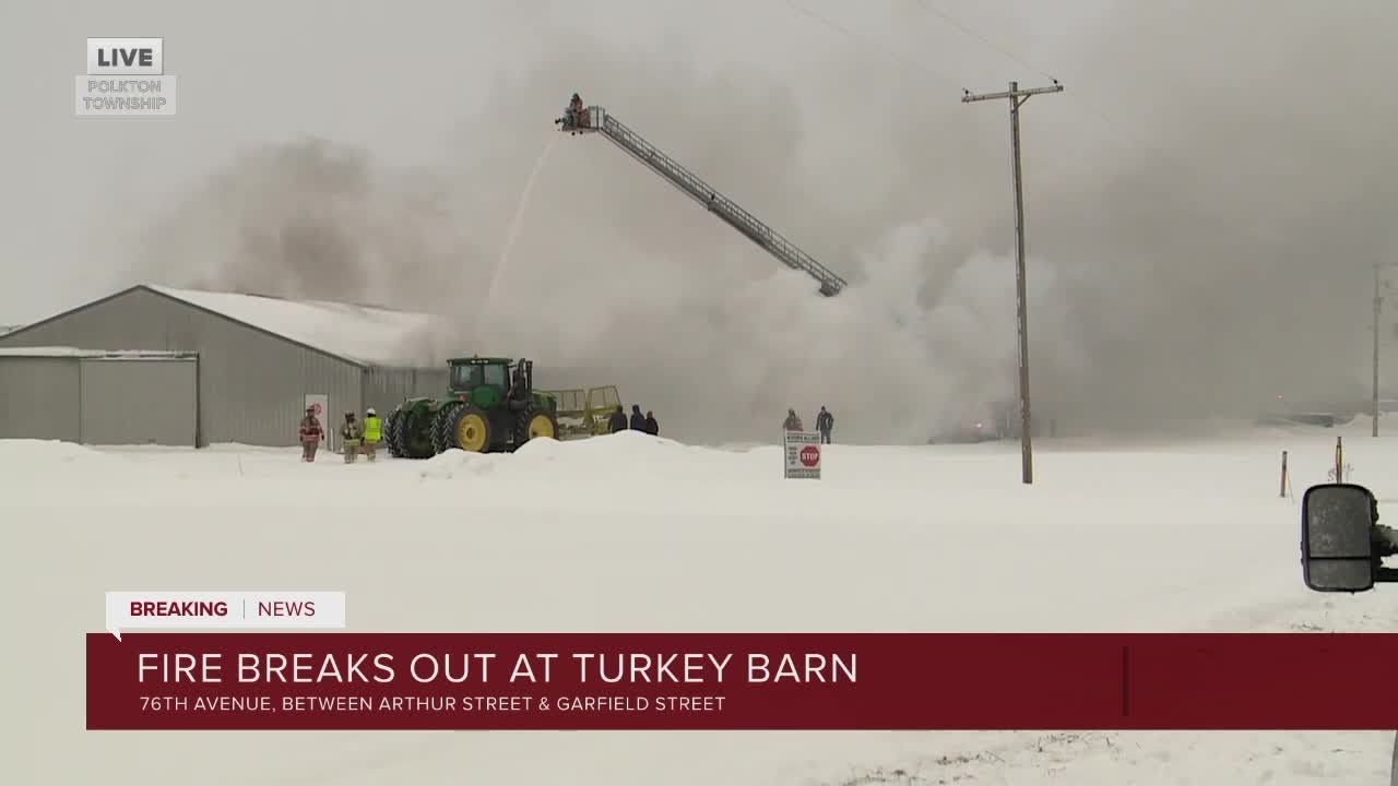 Fire breaks out at turkey barn - YouTube