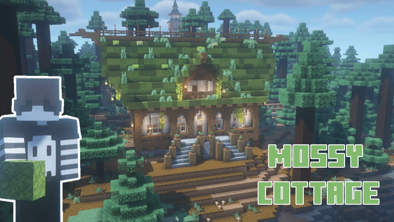 Minecraft: Building a Mossy Cottage I Tutorial - YouTube