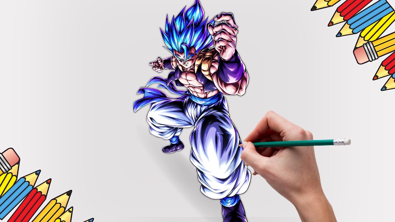 How To Draw Ultra Gogeta Blue Dragon Ball - YouTube