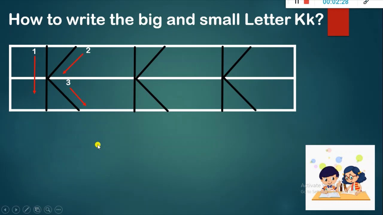 Writing the Letter Kk- K1 Teacher Rachel - YouTube