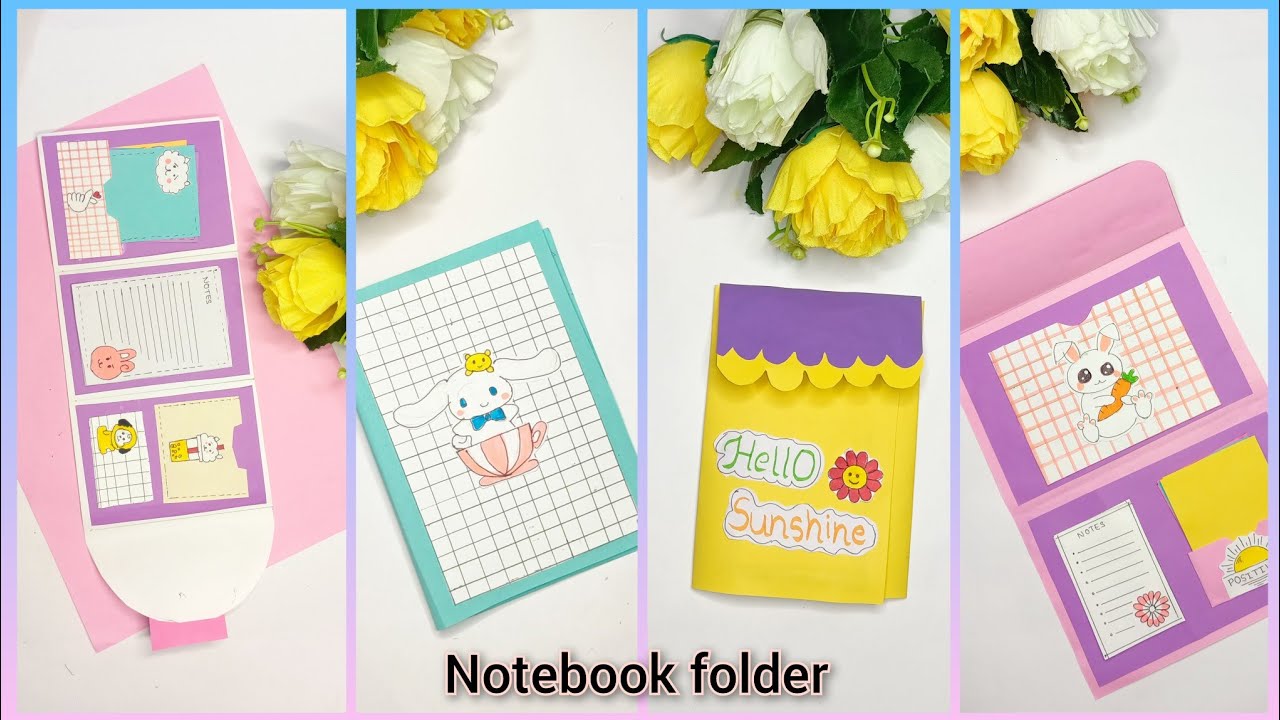 4 Diy notebook folder/ paper craft/ back to school craft/ #papercraft ...