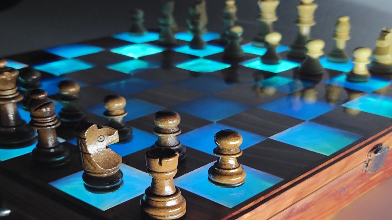 Chess Board with LED | Epoxy #handmade #woodworking #therapy - YouTube