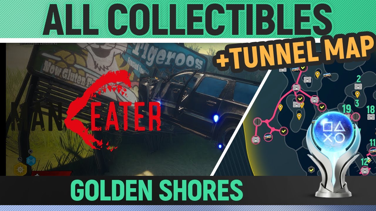 Maneater - Golden Shores - All Collectibles Locations 🏆 All Landmarks ...