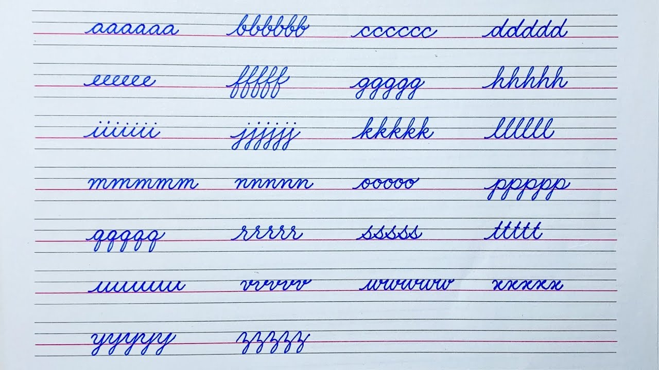 Cursive handwriting practice - YouTube