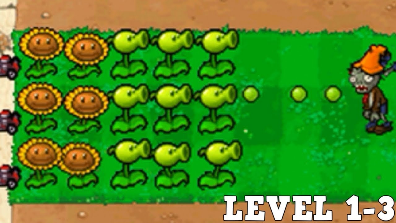 Plants vs Zombies DS - [LEVEL 1-3] - Walkthrough Guide Gameplay - YouTube
