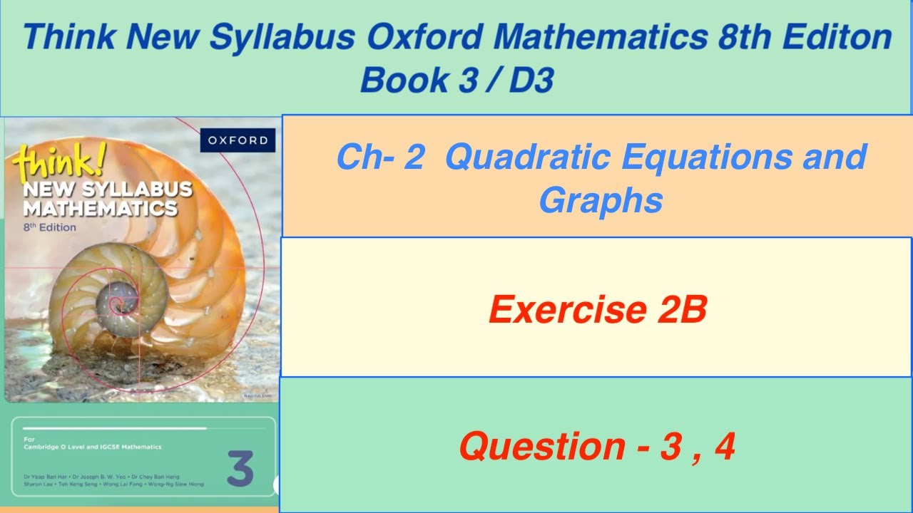 Exercise 2B Question -3, 4 Oxford New Syllabus Mathematics 8th edition ...