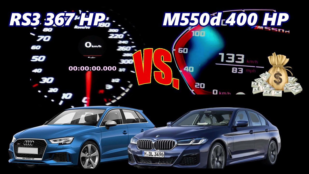 💰 $100K Diesel Beast vs Turbo Five-Cylinder! BMW M550d vs Audi RS3 367 ...