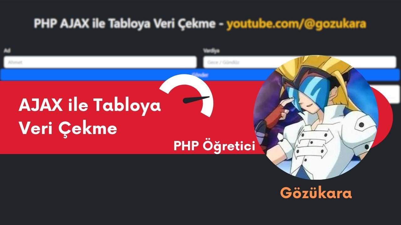 Php Ajax Ile Tabloya Veri Çekme Youtube