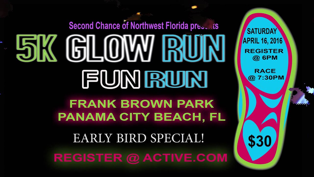 2016 Glow Run Fun Run - Second Chance of Northwest Florida - YouTube