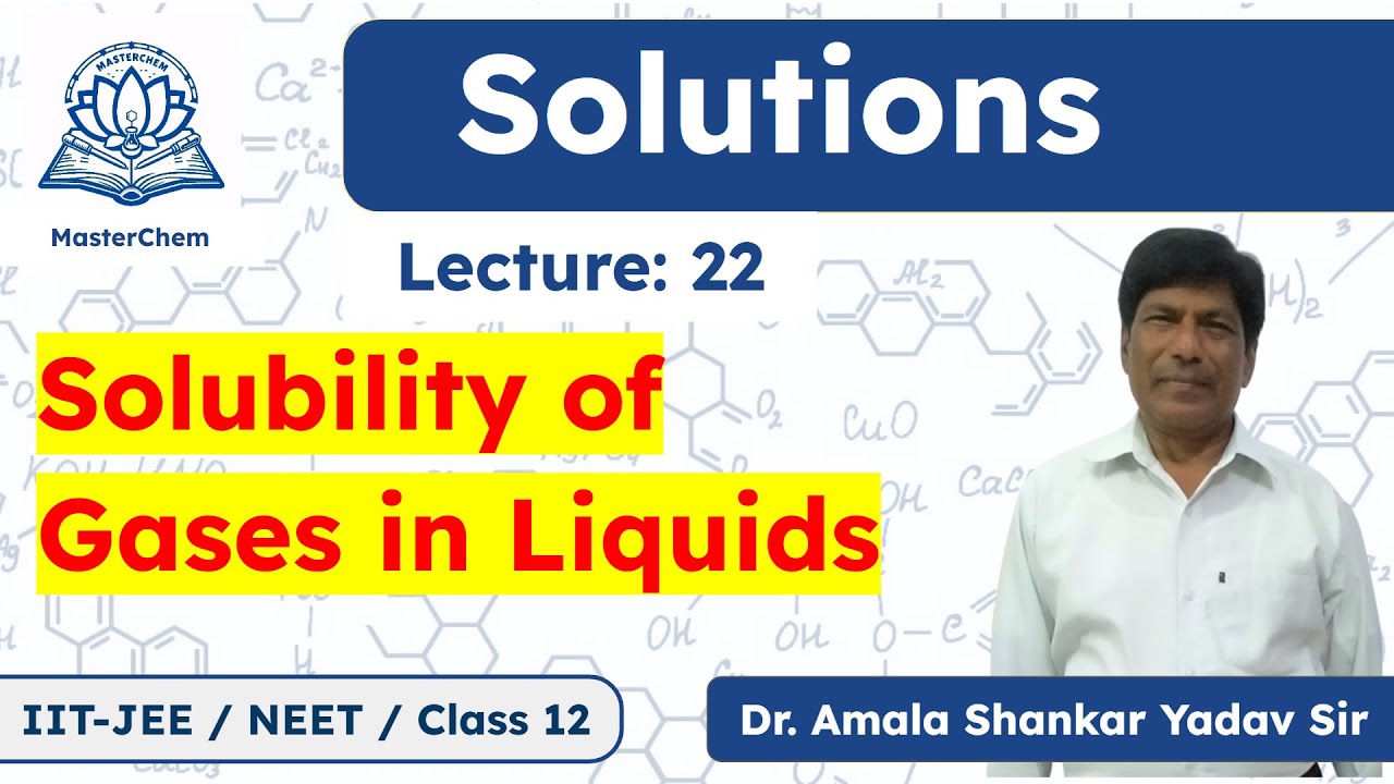 Class 12th: Solubility of Gases in Liquids - YouTube