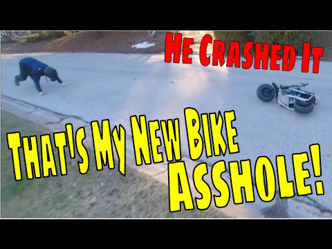 HE CRASHED MY NEW MINI BIKE 212CC - YouTube