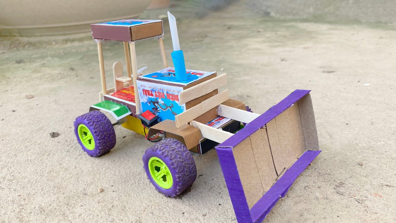 How to make DIY a JCB Backhoe Loader from a Matchbox at home - YouTube