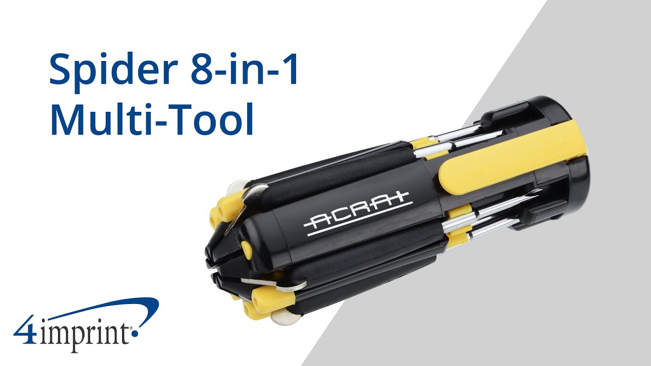 Printed Spider 8-in-1 Multi Tool – Promotional Tools at 4imprint - YouTube