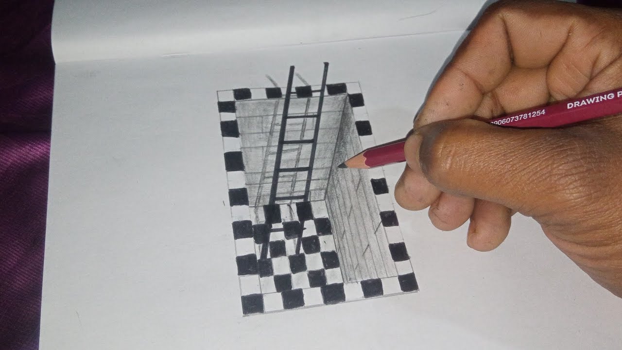 how to draw 3d hole / 3d drawing optical illusion step by step - YouTube