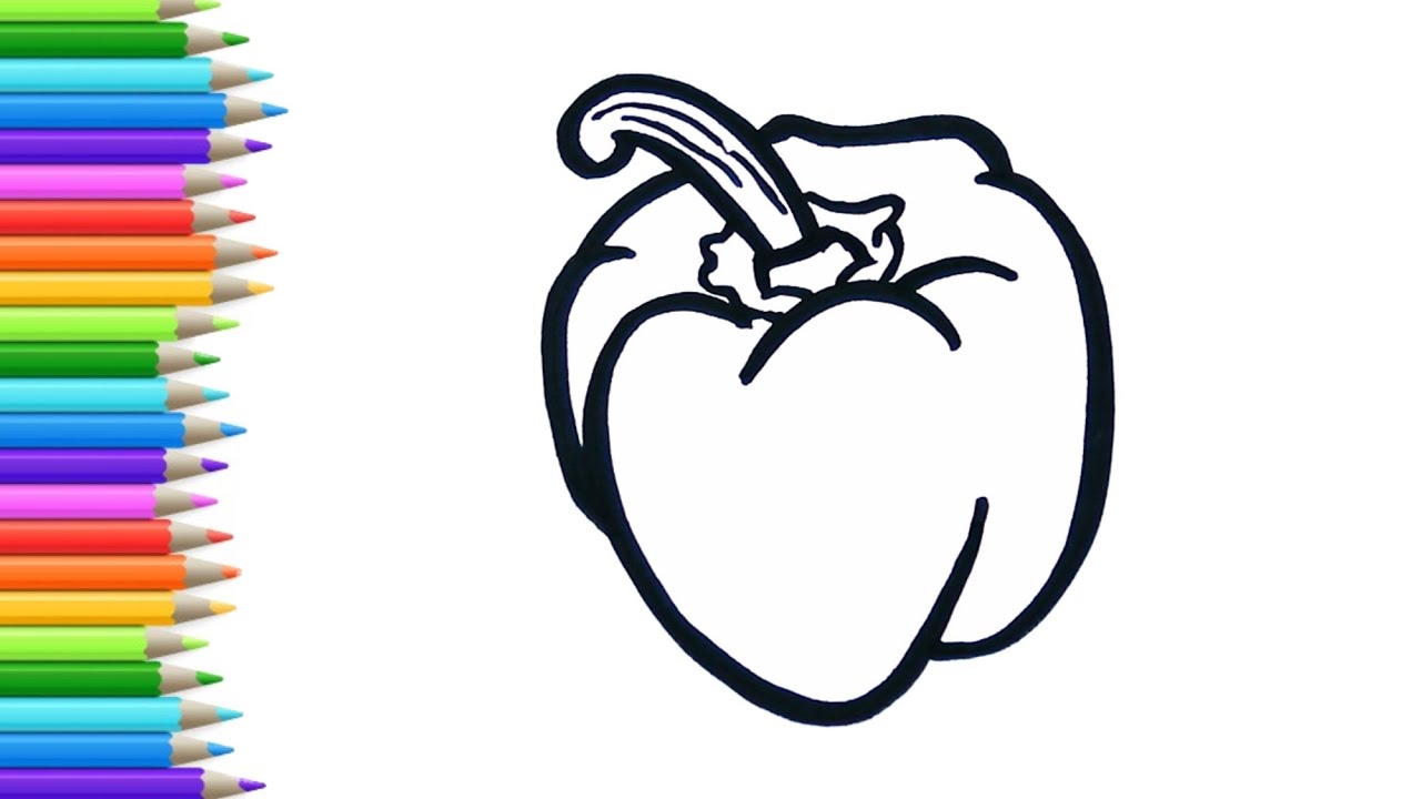 How to draw sweet PEPPERS . Cartoon coloring VEGETABLES / MimiDom Art ...