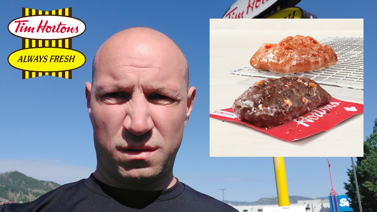 Tim Horton's Walnut Crunch & Cherry Stick Donuts! - YouTube