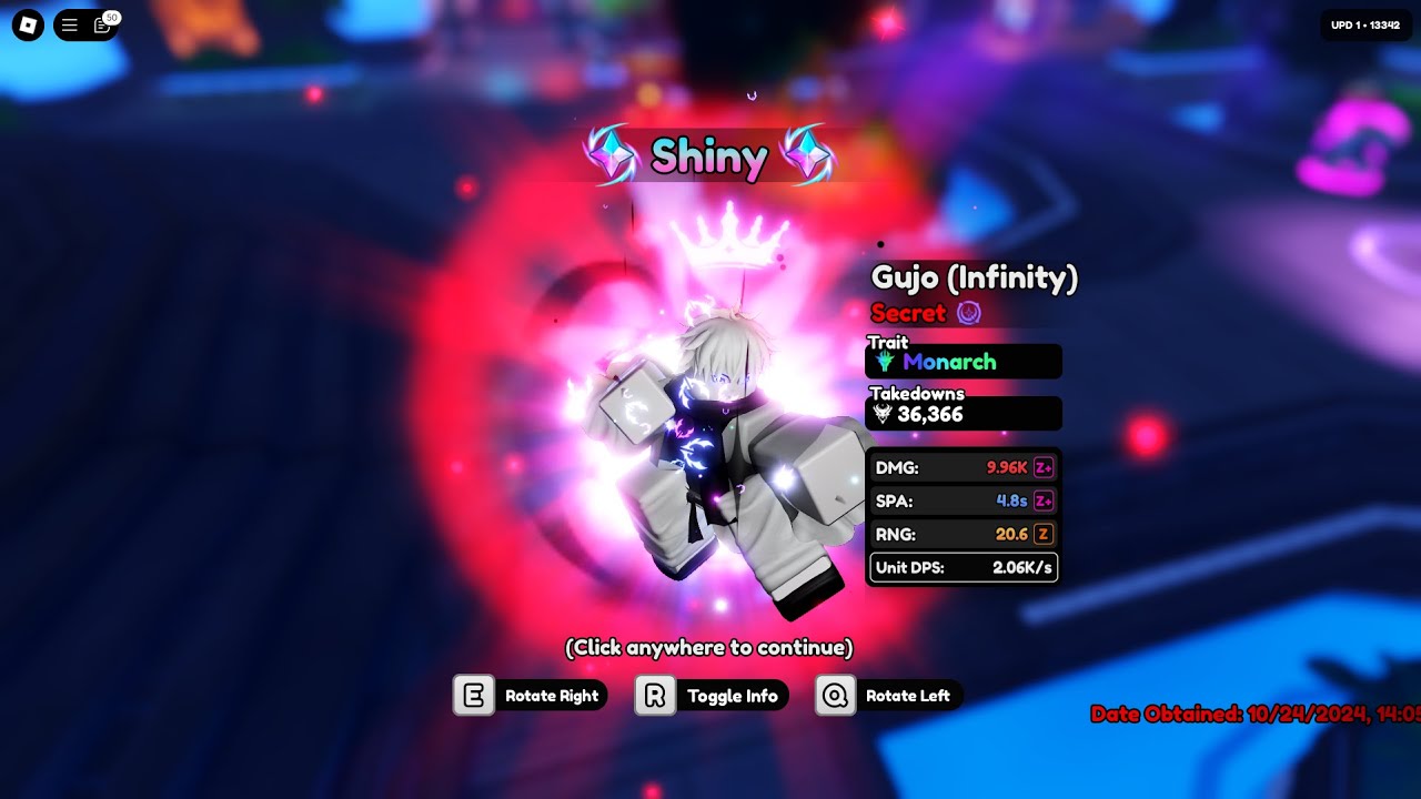 [SHOWCASE] EVOLVED monarch shiny Gojo! (Anime Vanguards 1.0) - YouTube