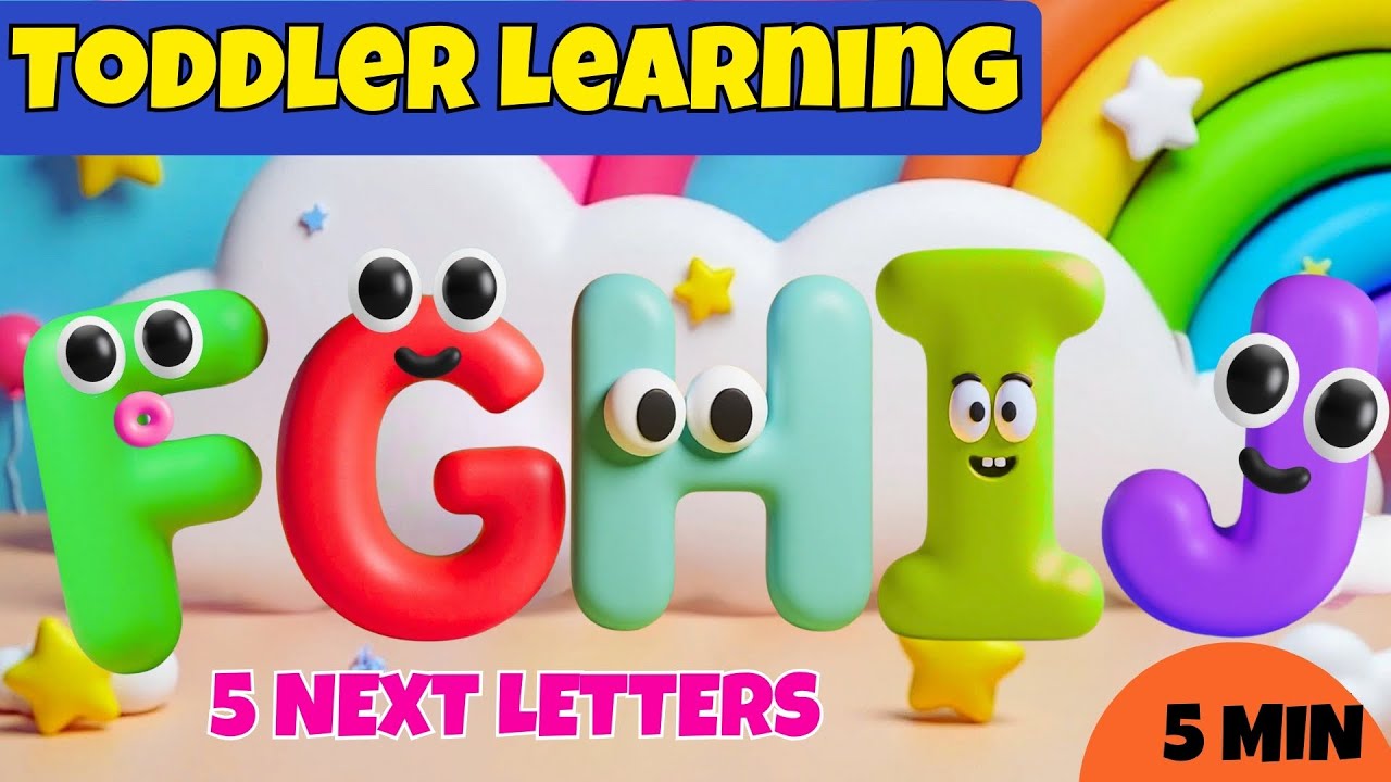 🌈 Learn F G H I J | next 5 Alphabet Letters for Kids 👶 Toddlers ...