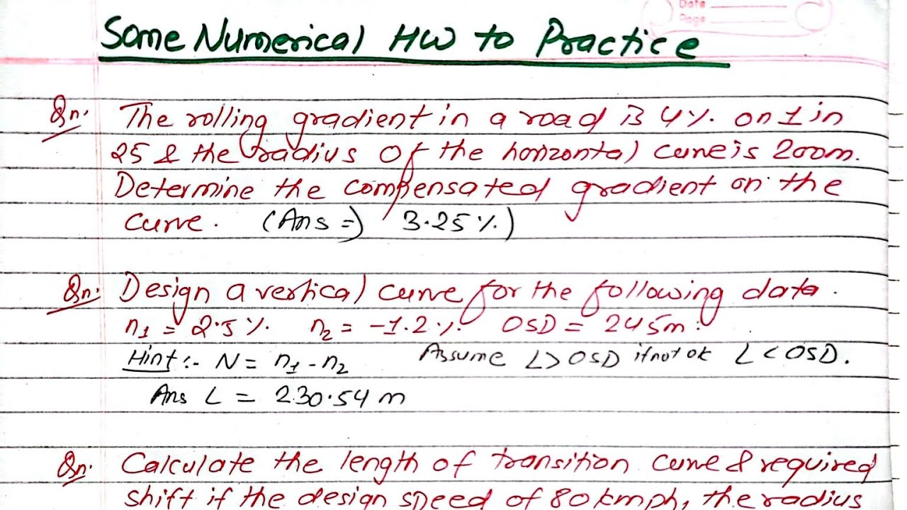 Important Numerical Question to Practice for Exam | Transportation ...