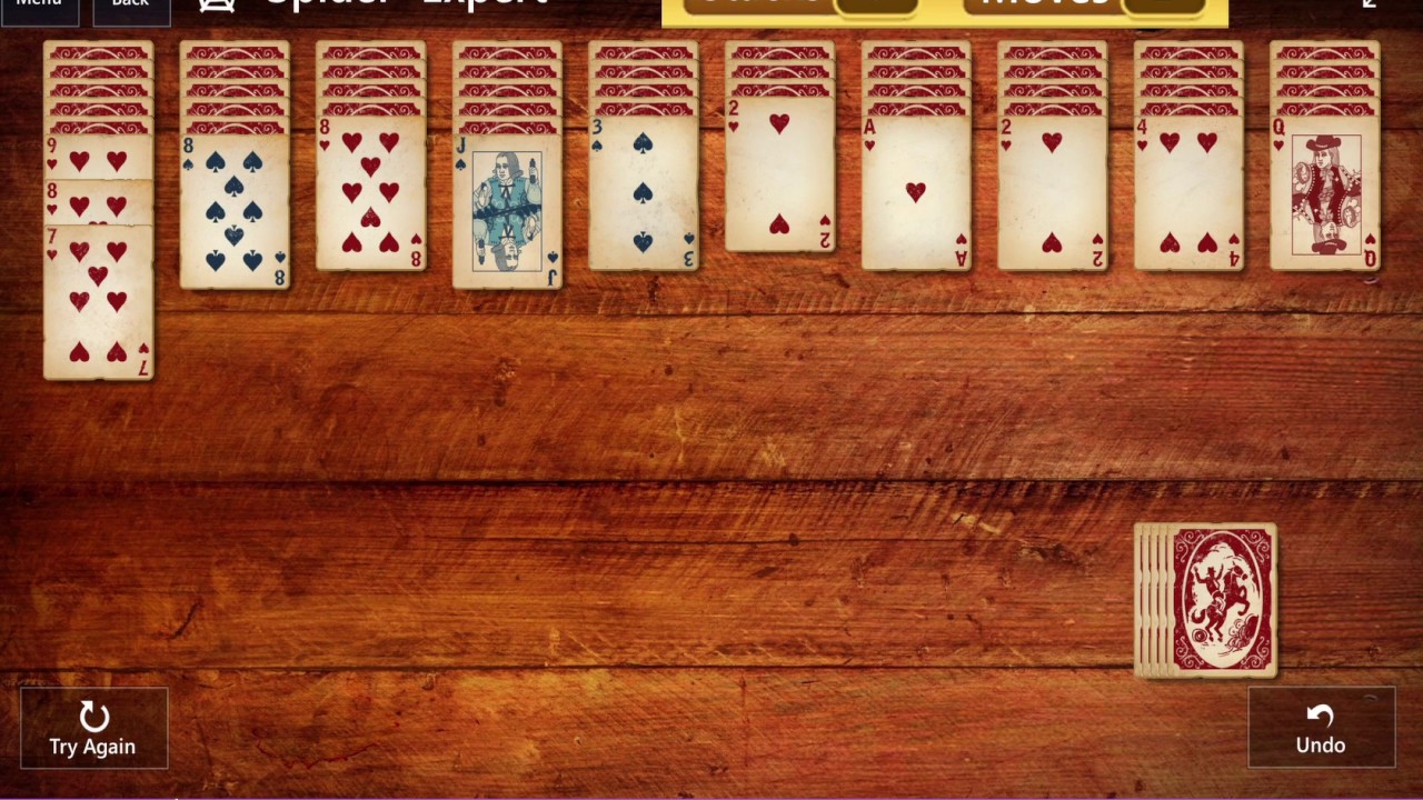 Wide West\Spider: Expert - Finish 1 stacks in no more than 30 moves ...