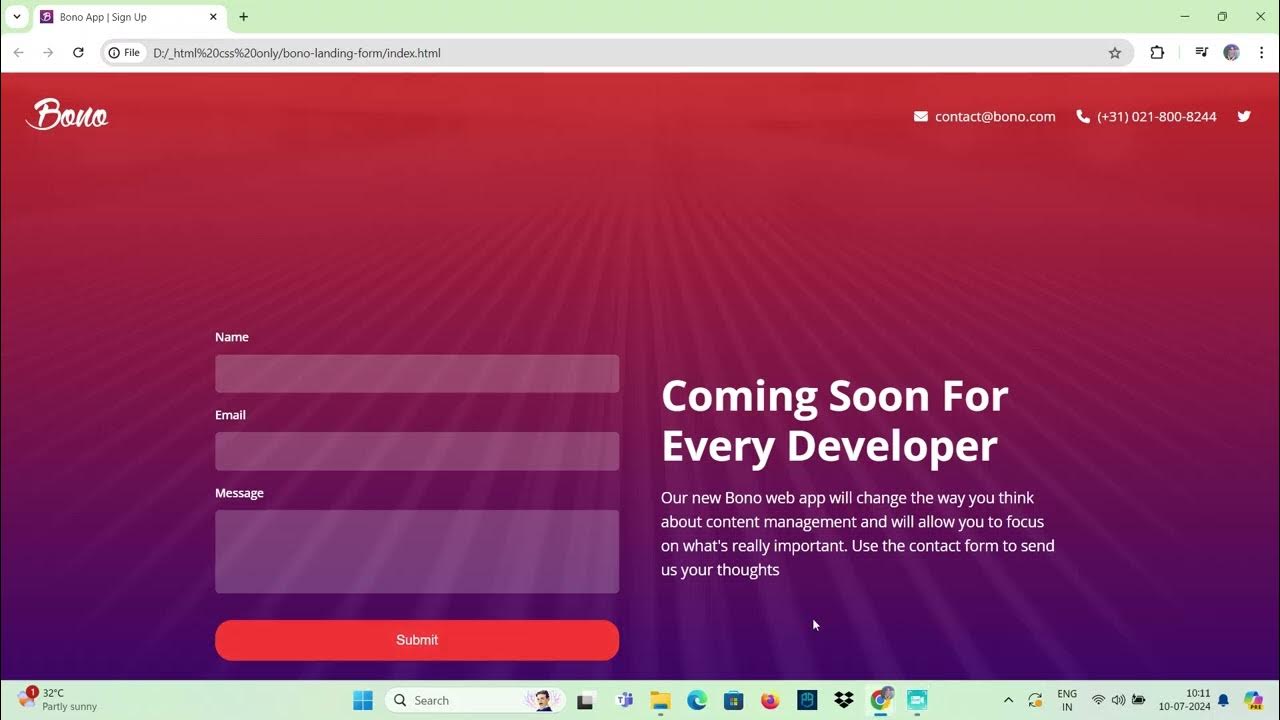 Form Page With Grid Using Html And Css Only Youtube