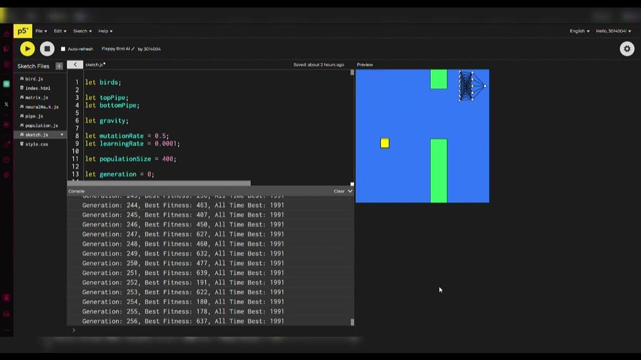 Flappy Bird Ai In P5js Youtube