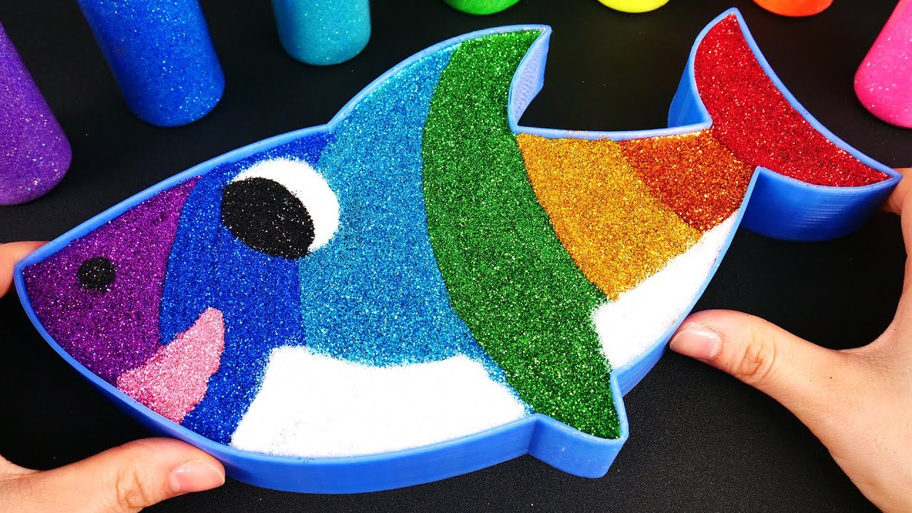 Satisfying Video DIY How to make Rainbow Baby Shark Slime Mixing All My ...
