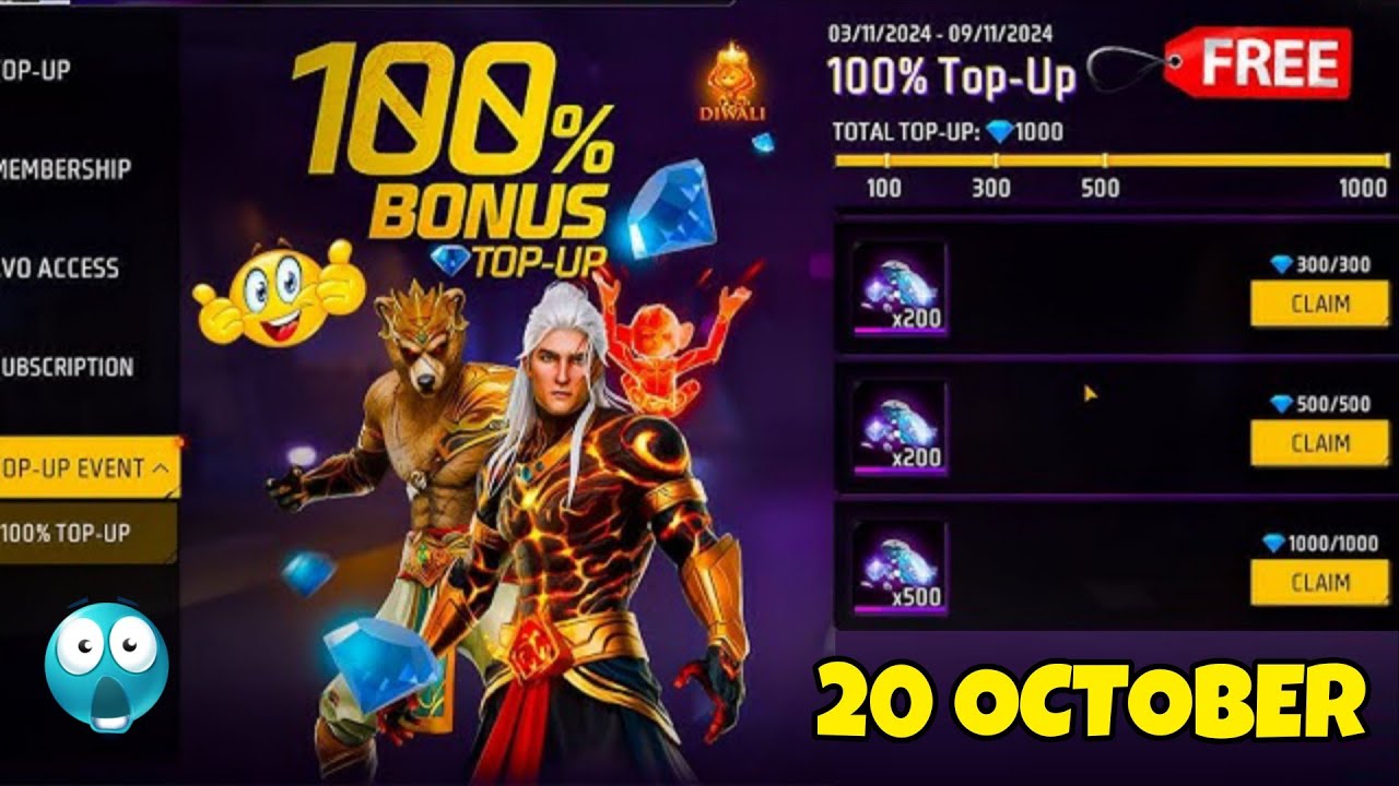Free Fire Double Diamond Top-up Event Return 🤯🔥 | Free Fire New Top-up ...