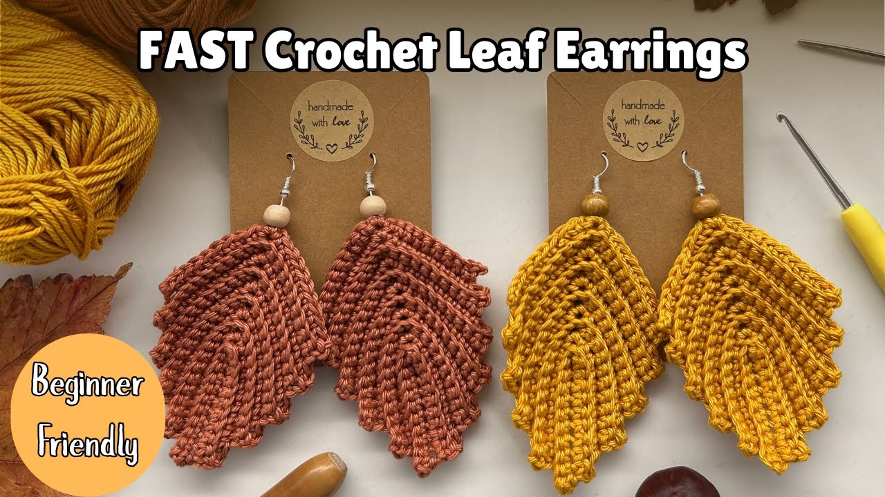 EASY Crochet Fall Leaf Earrings | Quick to make - YouTube