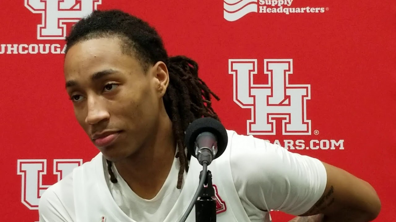Nate Hinton, Caleb Mills, Kelvin Sampson after Houston's 76-43 win over ...