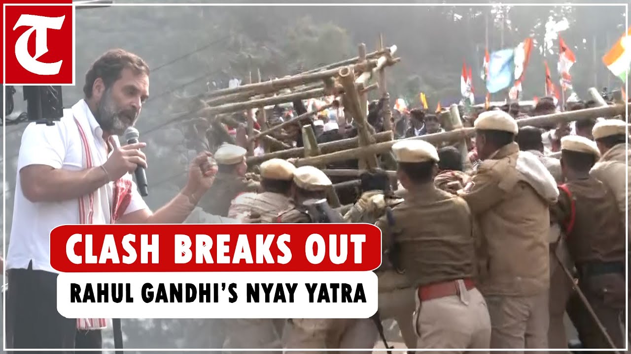 Clash Breaks Out Between Police And Congress Workers During Rahul