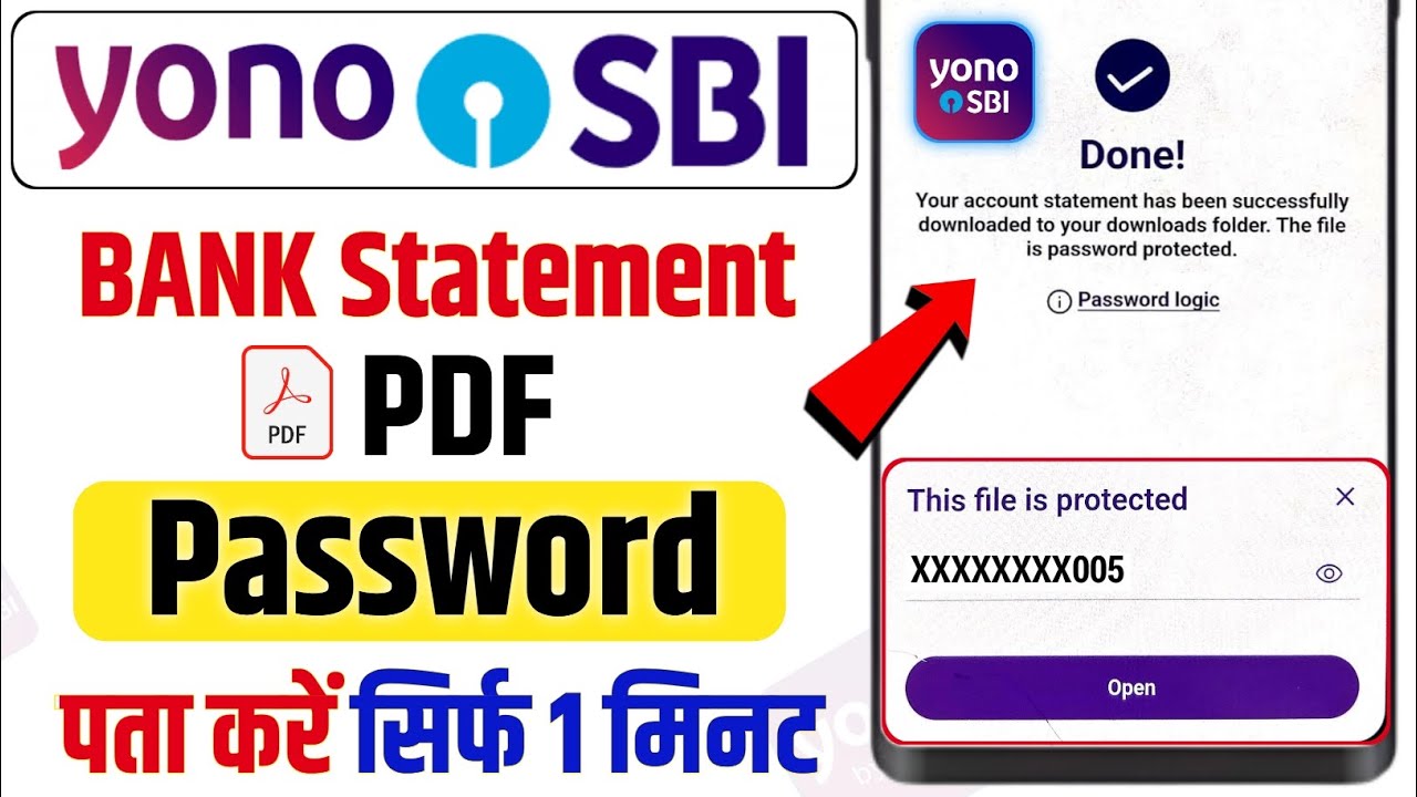YONO SBI Account Statement PDF Password Kaise Pata Kare | SBI Statement ...